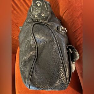 Roots | Bags | Roots Black Leather Handbag With Silver Details | Poshmark